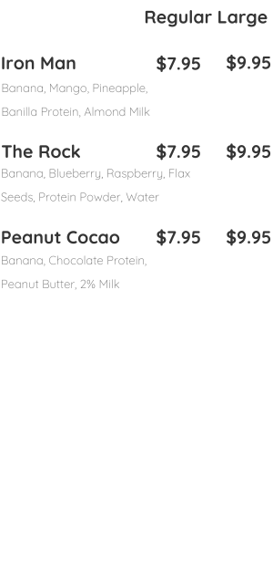 Hollywood Juice Shop | Menu